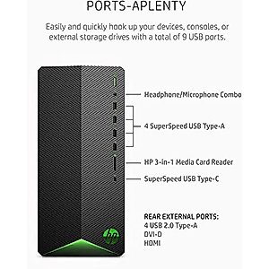 HP Pavilion Gaming Desktop TG01-1183w, Intel Core i5-10400F Processor up to 4.3 GHz, 8GB Memory, 256GB SSD, NVIDIA GeForce RTX 3060 Graphics Card(12 GB GDDR6) with Mousepad