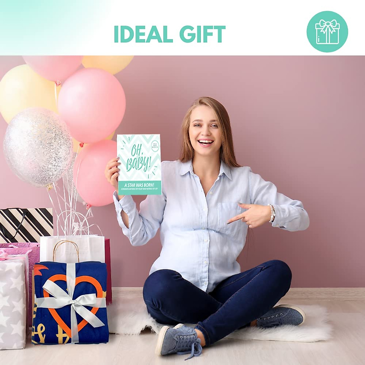 NOOL BABY PRODUCTS Baby Monthly Milestone Blanket w/Heart Frame, White Ribbon, Bonus Gift Card |Newborn Photo Prop with Growth Tracker | Cute, Large (47” x 47 “), Soft, Gender Neutral, boy, Girl