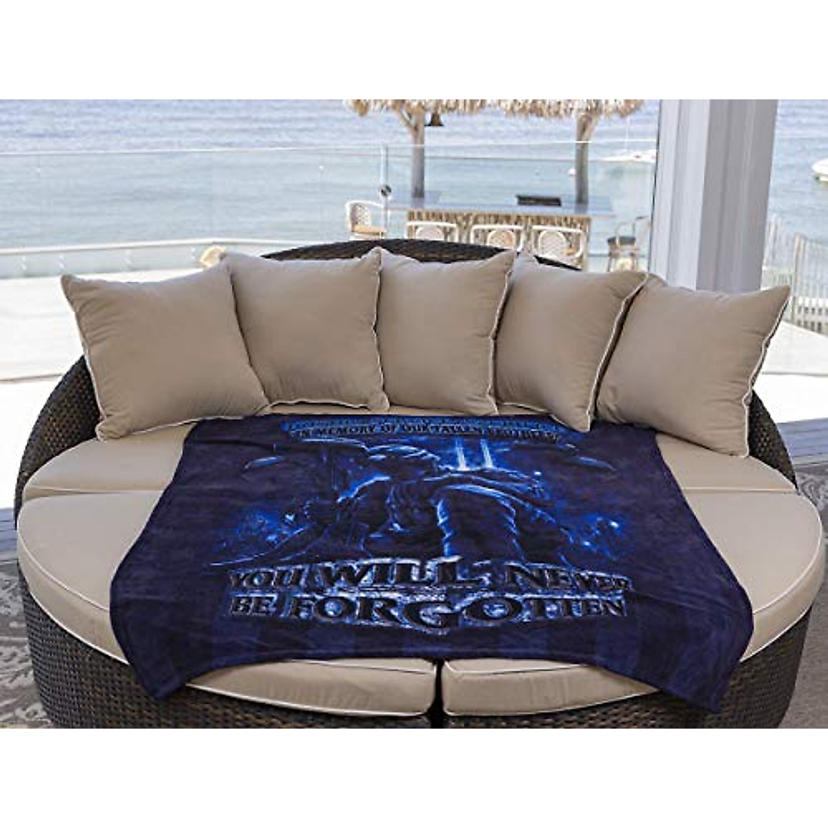 Erazor Bits Throw Blanket 50 x 60| Never Forget Fallen Soldier Throw Blanket MM110-TB