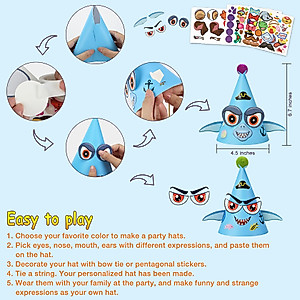 Leyzan Party Hats Birthday Crafts for Kids Activities Kit Make Your Own Animal Monster Paper Fun Hat Party Favor Gifts for Christmas Fiesta New Year