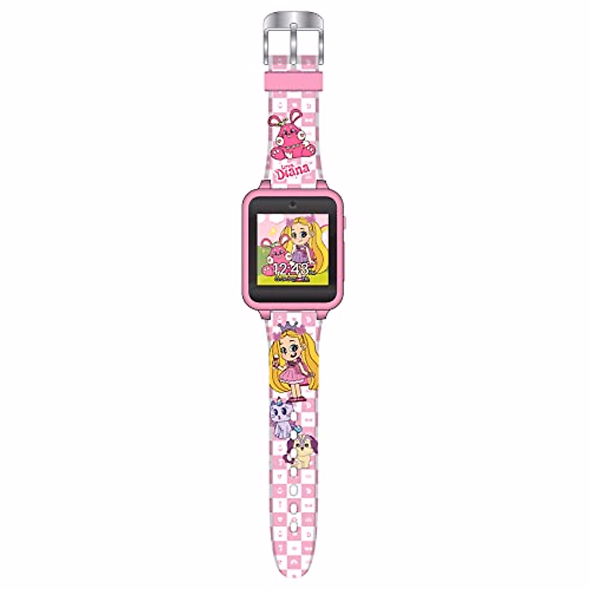 Accutime Kids Love, Diana Show Educational Learning Touchscreen Pink Smart Watch Toy with Graphic Strap for Girls, Boys, Toddlers - Selfie Cam, Games, Alarm, Calculator, Pedometer (Model: LDA4037AZ)