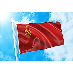 DMSE Soviet Union USSR Union of Soviet Socialist Republics National Flag 2X3 Ft Foot 100% Polyester 100D Flag UV Resistant (2' X 3' Ft Foot)