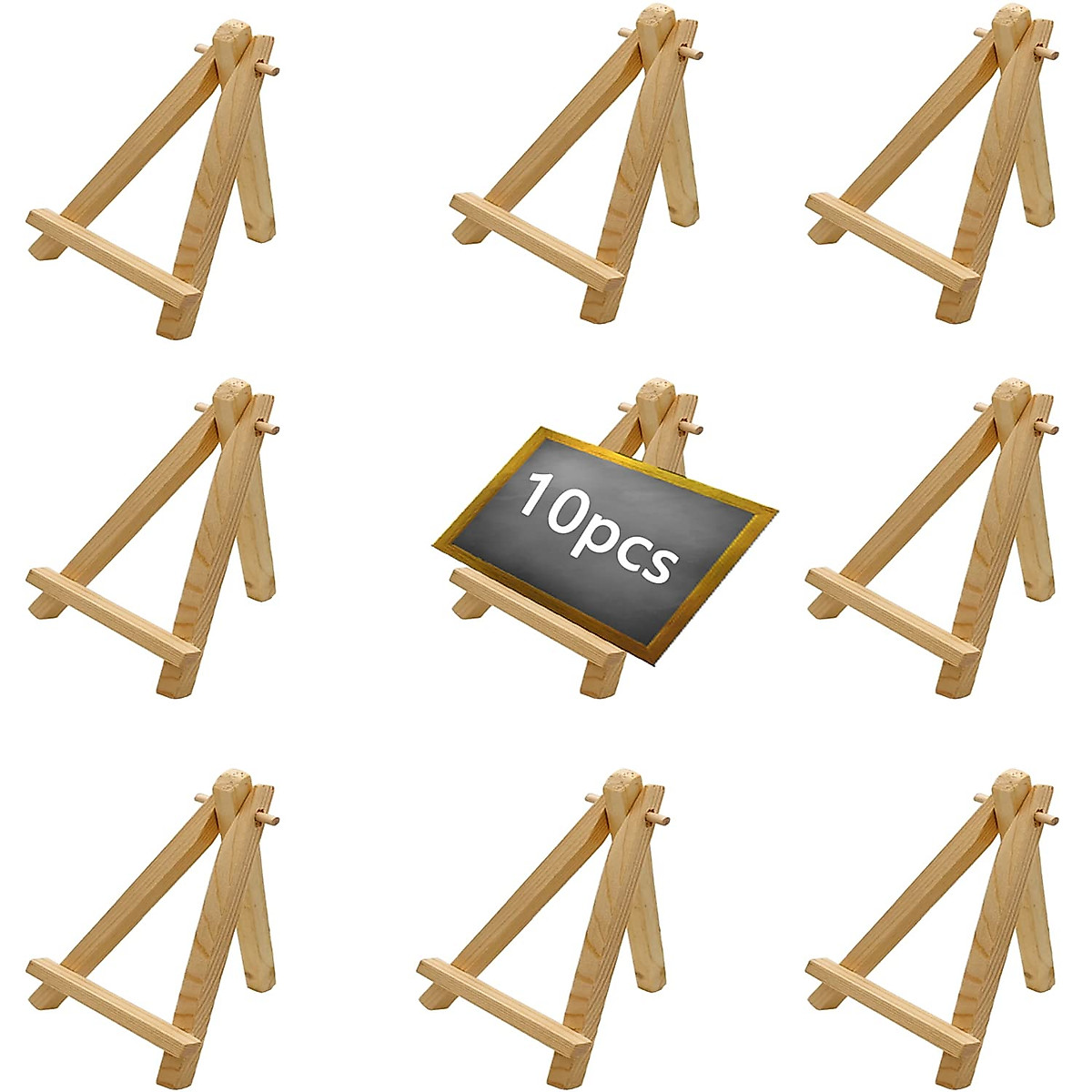 MYYZMY 5.9 Inch Mini Wood Display Easel, 10 Pcs Tabletop Easels for Displaying Photos, Picthres