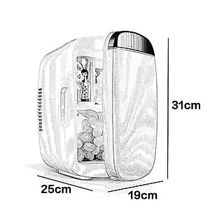 ROLTIN Mini Fridge Mini Fridge Cooler & Warmer 6L Capacity, Compact, Portable And Quiet For Car Home Office Dorm Skincare Cosmetics(Color:White) (Blue)