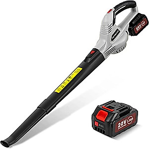 BQYPOWER Leaf Blower Cordless with Battery and Charger, 20V Handheld Electric Leaf Blower for Lawn Care, Variable-Speed, Lightweight Battery Powered Leaf Blower for Snow Blowing & Yard Cleaning