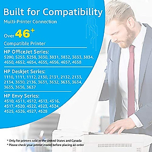 Palmtree Remanufactured Ink Cartridge Replacement for HP Ink 63 63XL Ink Cartridges Black and Color for HP OfficeJet 3830 4650 5255 Envy 4520 4512 4513 Deskjet 1112 2130 Printer (1 Black 1 Tri-Color)