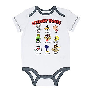 Warner Bros. Looney Tunes Baby Boys 3 Pack Bodysuits: Bugs Taz Marvin 6-9 Months