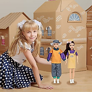 ONEST 5 Sets 12 Inch Fashion Girl Dolls Include 5 Pieces Girl Fashion Dolls, 5 Pieces Handmade Doll Clothes, 5 Pairs of Doll Shoes