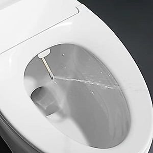 Vinnova Taranto Non-Electric Bidet Toilet Seat - Self Cleaning Retractable Nozzle, Elongated in White, Easy Installation
