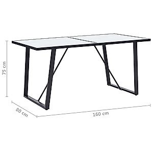 Dining Table,Living Room Table,Offic Table,Modern Coffe Table,Rectangle Bar Table,Conference Table,Perfect for Cafes,Living Room,Meeting Rooms, White 63"x31.5"x29.5" Tempered Glass