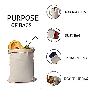 BIGLOTBAGS 100Pcs 2 x 3 Inches Premium Cotton Muslin Double Drawstring Bags, Reusable Bag Natural Cotton Bags with Drawstring Produce Bags Bulk Gift Bag Jewelry Pouch for Party Wedding Home Storage