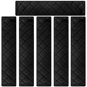 NEPAK 6 Pack Car Seat Strap Pads,Universal Car Seat Belt Pads Cover,Seat Belt Shoulder Strap Covers Harness Pad for Car/Bag,Protect Your Neck and Shoulder(Black)