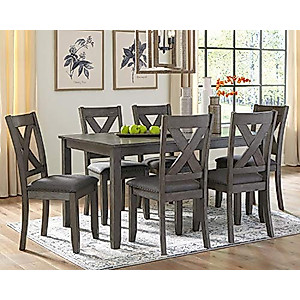 Signature Design by Ashley Caitbrook Rustic 7 Piece Dining Set, Include Table and 6 Chairs, Gray