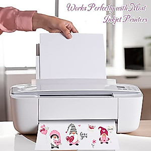 Riakrum 100 Sheets Clear Printable Sticker Paper for Inkjet Printer 8.5 x 11'' Transparent Waterproof Sticker Paper Letter Size Adhesive Clear Labels for Inkjet Printer Dries Quickly Holds Ink Greatly