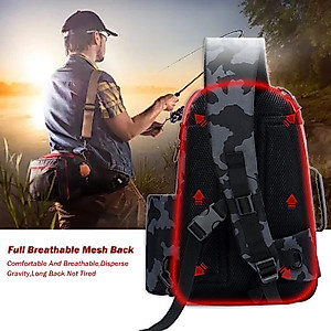 Pro Fishing Backpack,Fishing Tackle Bag with Rod Gear Holder,Fishing Tackle Storage Bag for Fishing Hiking Camping Hunting,Fishing Gifts for Men,Lightweight (CamoC)