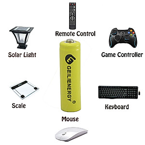 GEILIENERGY Solar Light Batteries AA Ni-Cd AA 600mAh 1.2V Rechargeable Batteries AA Rechargeable Batteries for Solar Lights Solar Lamp(Pack of 4)