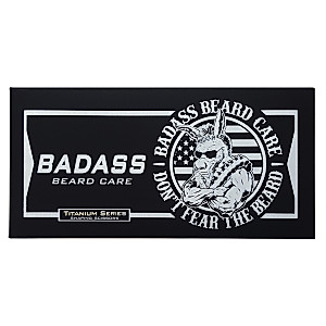 Badass Beard Care Titanium Series Barber Quality Beard Shaping Scissors - 5.25 inches long, Surgical Grade Stainless Steel (HRC 56-57), Hand adjustable tension knob