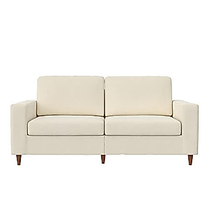 DHP Liah 3-Seater Sofa with Pocket Spring Cushions, Ivory