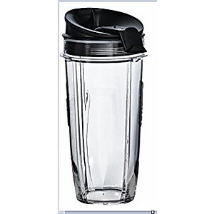 Original 24oz Nutri Ninja Compact Cup with New Sip and Seal Lid BL450 (Transparent)
