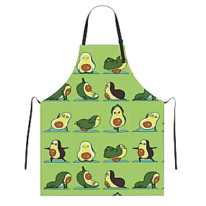 Wisedeal Yoga Avocado Adjustable Bib Neck Apron Polyester with 2 Pockets Cooking Kitchen Aprons for Men and Women Chef, Mom Aunt apron for Christmas Birthday Gifts for Grilling BBQ Chef Apron