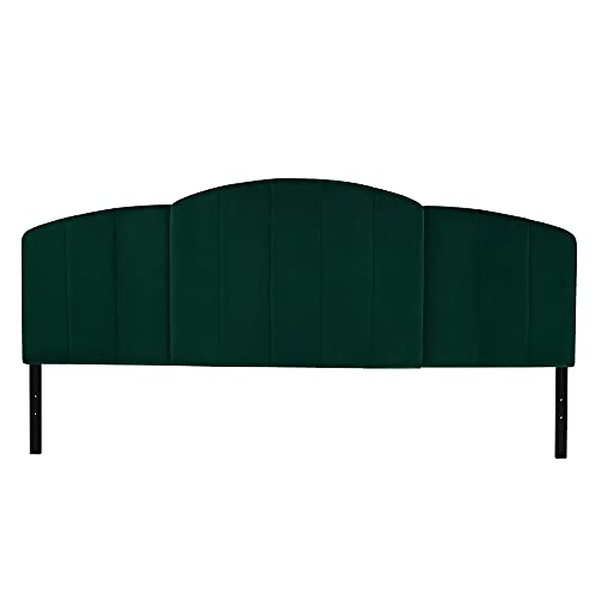 Ball&Cast Bed Headboard Velvet Upholsted Curved Top Design Full/Queen/King Size 3 in 1,Heights from 37 to 49 inch Adjustable Emerald Green Set of 1