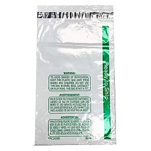 NuBox Clear 9x14 'Ready to Ship' Sealable 1.5 mil Poly Bags w/Self-Seal, Suffocation Warning, 100% FBA Packaging and Prep Compliance, 9" x 14" (1,500 Bags)