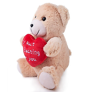 GSUIVER 10" Valentine's Day Valentines Gift for Children Kids, Girlfriend, Boyfriend, Plush Stuffed Animal (Heart Beating for You)