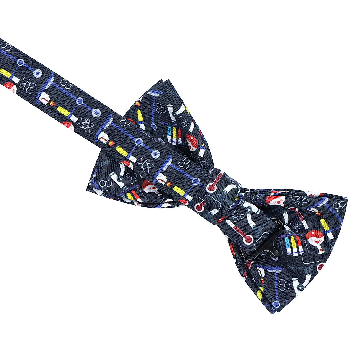 OCIA Funny Pattern Pre-tied Bow Tie Cotton Adjustable Bowtie for Mens & Boys White Black Red Yellow Blue(Chemistry) M - (6yrs to Young Adults)