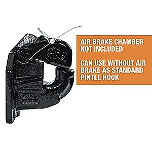 Buyers Products PH50 50 Ton Capacity 6-Hole Mount Air Compensated Pintle Hook, Black