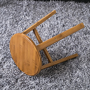 XXYOUPIN Little Wood Stool 8.2 Inch Step Stool Bamboo Seat Stool Milking Stool, Anti Slip Small Short Stool for Adults, Shoe Changing, Home,Bedside Small Plant Stand Outdoor Stool(Natural)