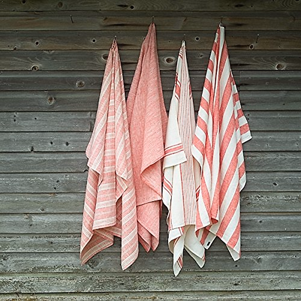 LinenMe Multistripe Hand and Guest Towels, 18" x 28", Red White