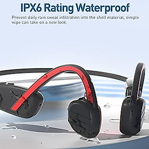 DOVIICO Bone Conduction Headphones Bluetooth-Open Ear Headphones Waterproof 12 Hours Battery Life Wireless Earphones Earbuds with Microphone Sports Headset for Running, Cycling, Fitness and Hiking