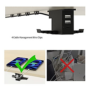 Headset Holder with USB Port Under Desk Headphone Stand Gaming Desk Accessories, Dual Earphone Hangers Hook(USB Type-C + A Included)