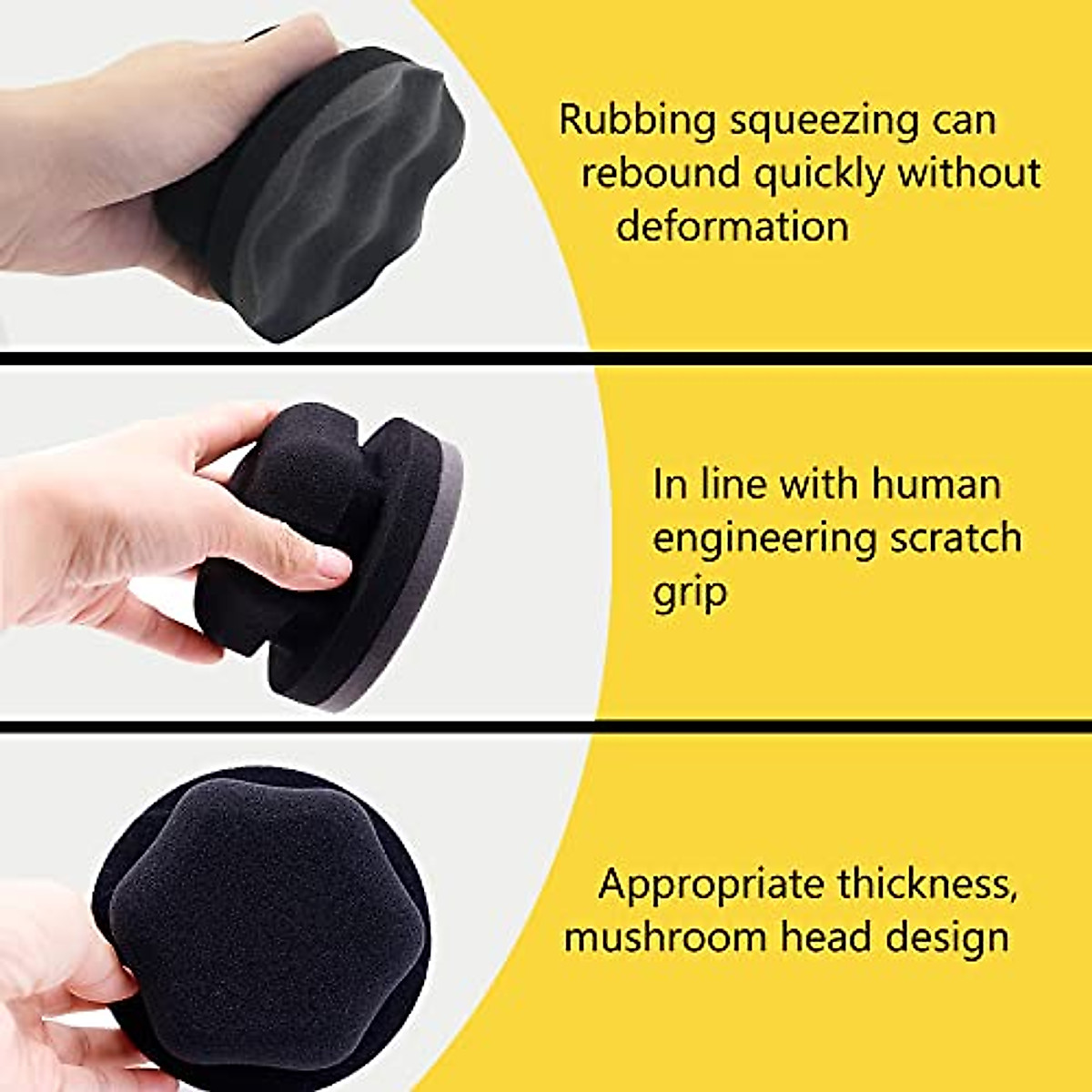 RIXERKOC 2 Pieces Tire Shine Applicator Pad, Tire Hex Grip Applicator, Car Wash Tire Cleaner Wheel Cleaner Rim Washable Tire Shine Applicator Dressing Pad Car Detailing Foam Sponge Reusable