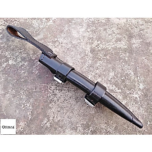 Ottoza Handmade Leather Knife Sheath SIDE DRAW Knife Sheath - Bushcraft Knife Sheath - Hunting Knife Sheath - Survival Knife Sheath - Vertical Knife Sheath Black TOP GRAIN LEATHER No:162