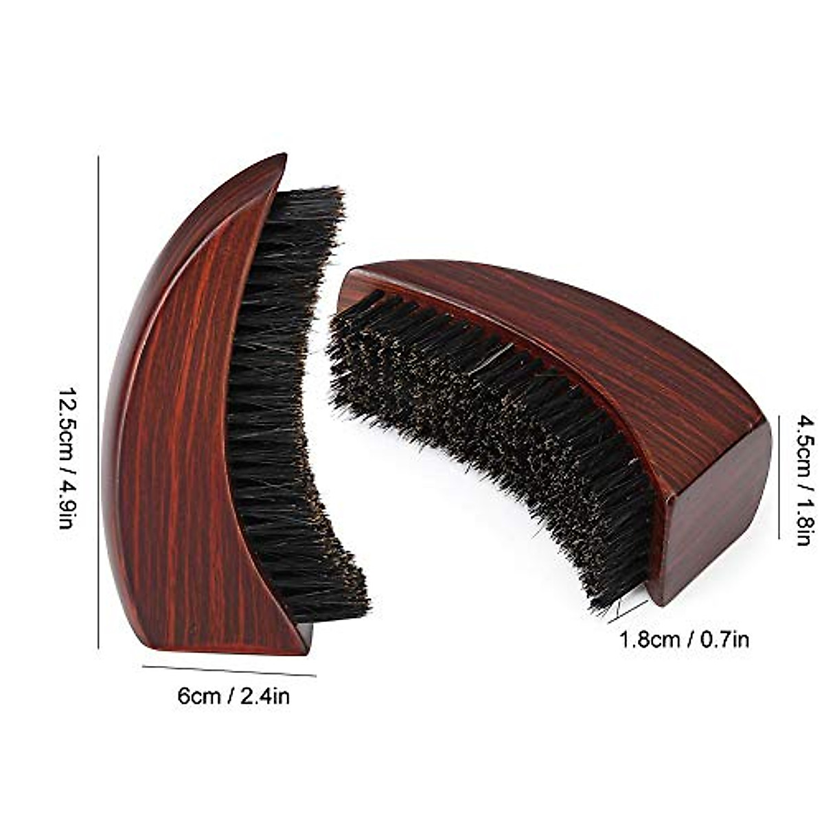 Curved Beard Brush, Wooden Beard Comb for Men Moderate Hardness Beard Brush Portable Mustache Hairbrushes Professional Beard Cleaning Brush for Home, Salon or Travel Use