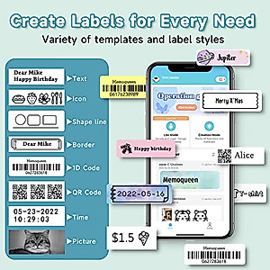 Phomemo Label Maker Machine with Tape, D30 Portable Bluetooth Label Printer for Storage, Barcode, Mailing, Office, Home, Organizing, Mini Sticker Make with Multiple Templates,with 3 Rolls,Green