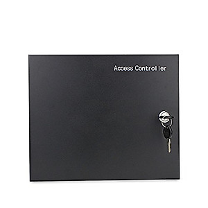 MENGQI-CONTROL 4 Doors IP Based Security Access Control Kit with Metal Case 110V Power Box RFID Reader+Infrared Exit Button+Desktop Enroll Reader+RFID Keychains/Cards APP remotely Open Door
