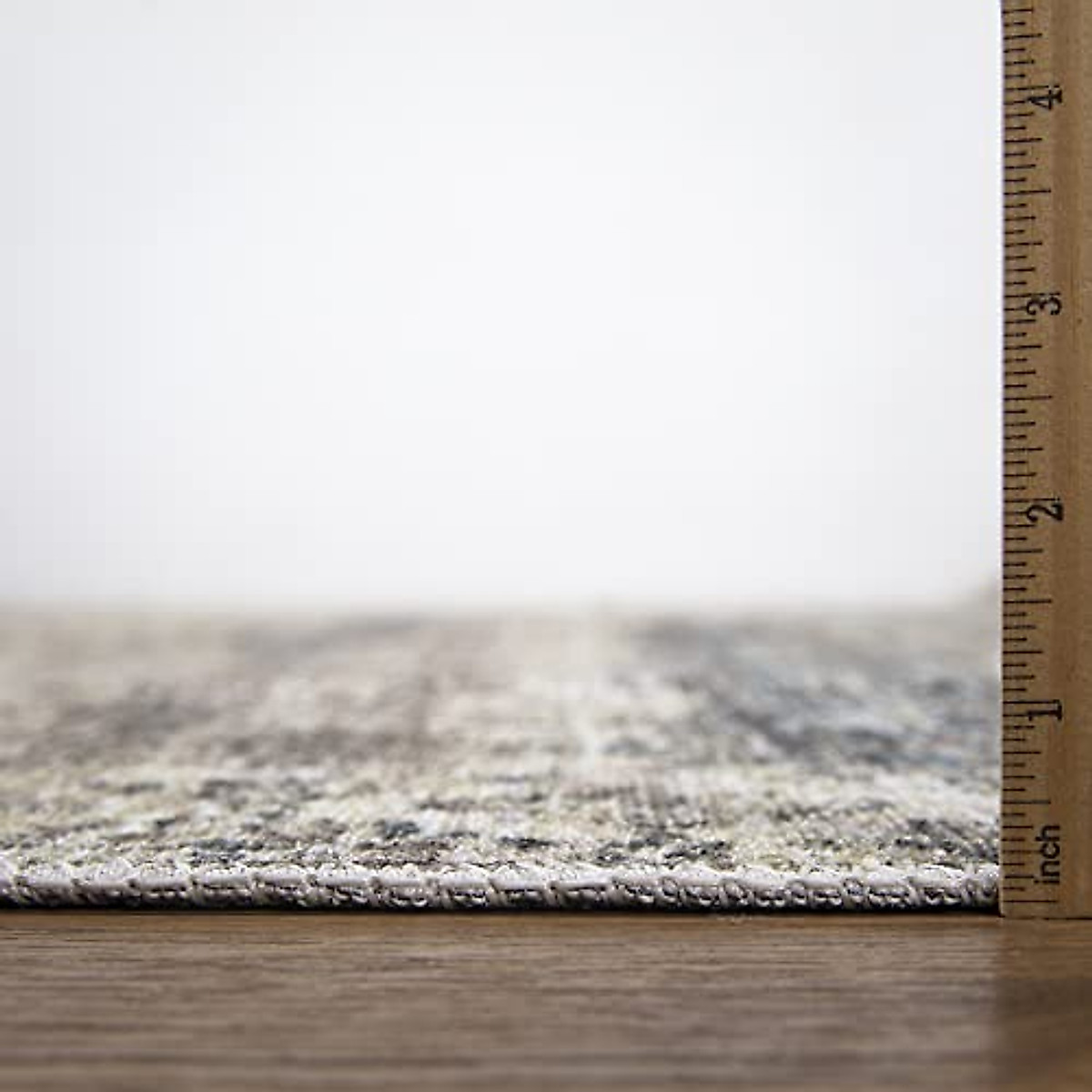 Bloom Rugs Caria Washable Non-Slip 5x7 Rug - Beige Brown/Teal Area Rug for Living Room, Bedroom, Dining Room and Kitchen - Exact Size: 5' x 7'