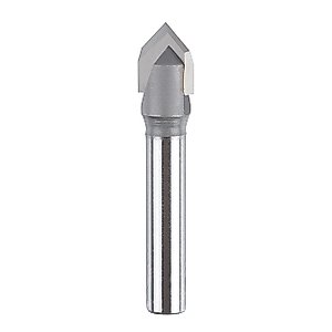 SpeTool V-Groove Carbide Router Bit 90 Deg Chamfer Bits for CNC Woodword 1/2in Cutting Diameter with 1/4in Shank