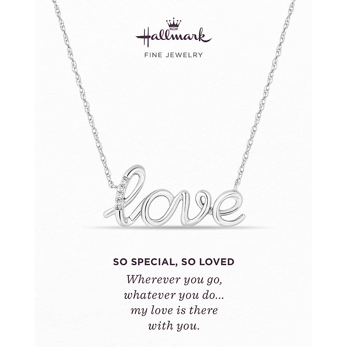HALLMARK DIAMONDS So Special, So Loved Love Editorial Necklace Pendant in Sterling Silver with Diamonds
