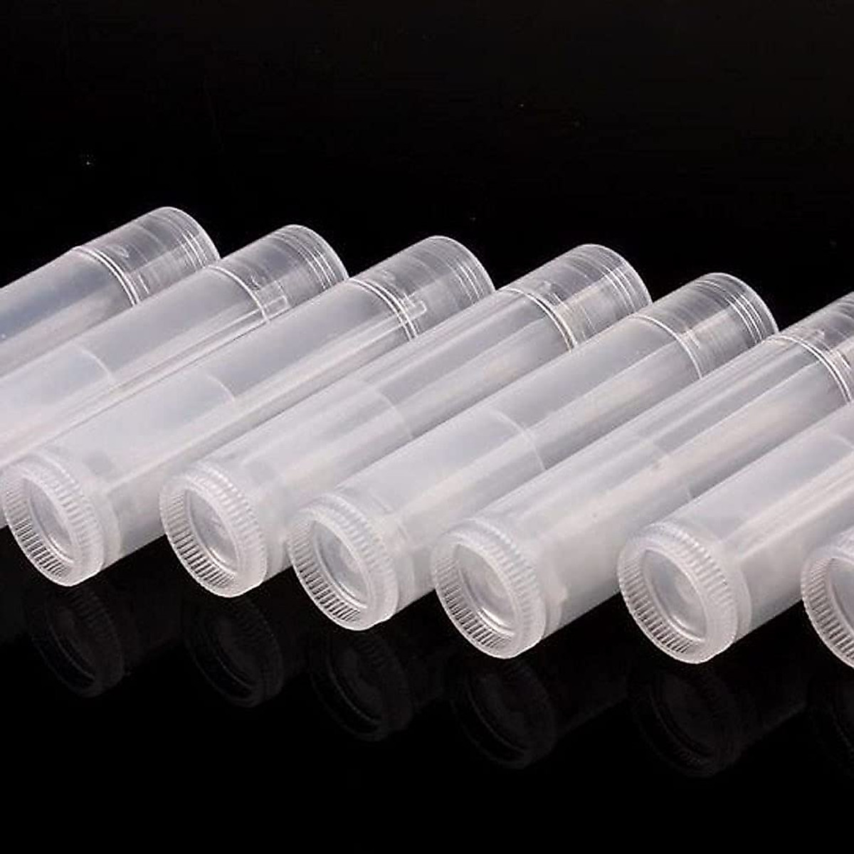 100Pcs 5ML Transparent Clear Empty Lip Balm Tubes Containers