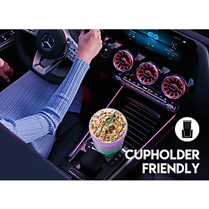 Meoky Double Wall Stainless Steel Iced Coffee Sleeve Reusable, One Size Fits All Coffee Sleeve for Starbucks, Dunkin Donuts, McDonalds (16-24oz, Glitter Lavender)