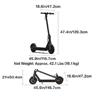 Segway Ninebot MAX G30P Electric Kick Scooter- 350W Motor, 40 Miles Long-Range & 18.6 MPH, 10" Pneumatic Tire, Dual Brakes, W. Capacity 220 lbs, Commuter Electric Scooter for Adults&Teens