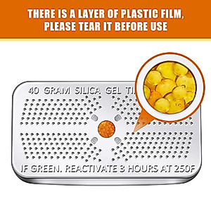 6 Pack 40 Gram Indicating Silica Gel Desiccant Canister Dehumidifier Orange Indicating Desiccant Reusable Moisture Absorber Bag for Car Closet Cabinet Bag Storage Box (6 Boxes)