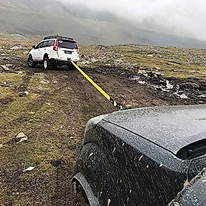 Houert Heavy Duty Tow Strap, 3inch x30ft Recovery Strap, 30,000 LBS Tow Strap, Vehicle Tow Straps with Protected Loop Ends, Emergency Car Automobile Off-Road Truck Accessories Towing Rope