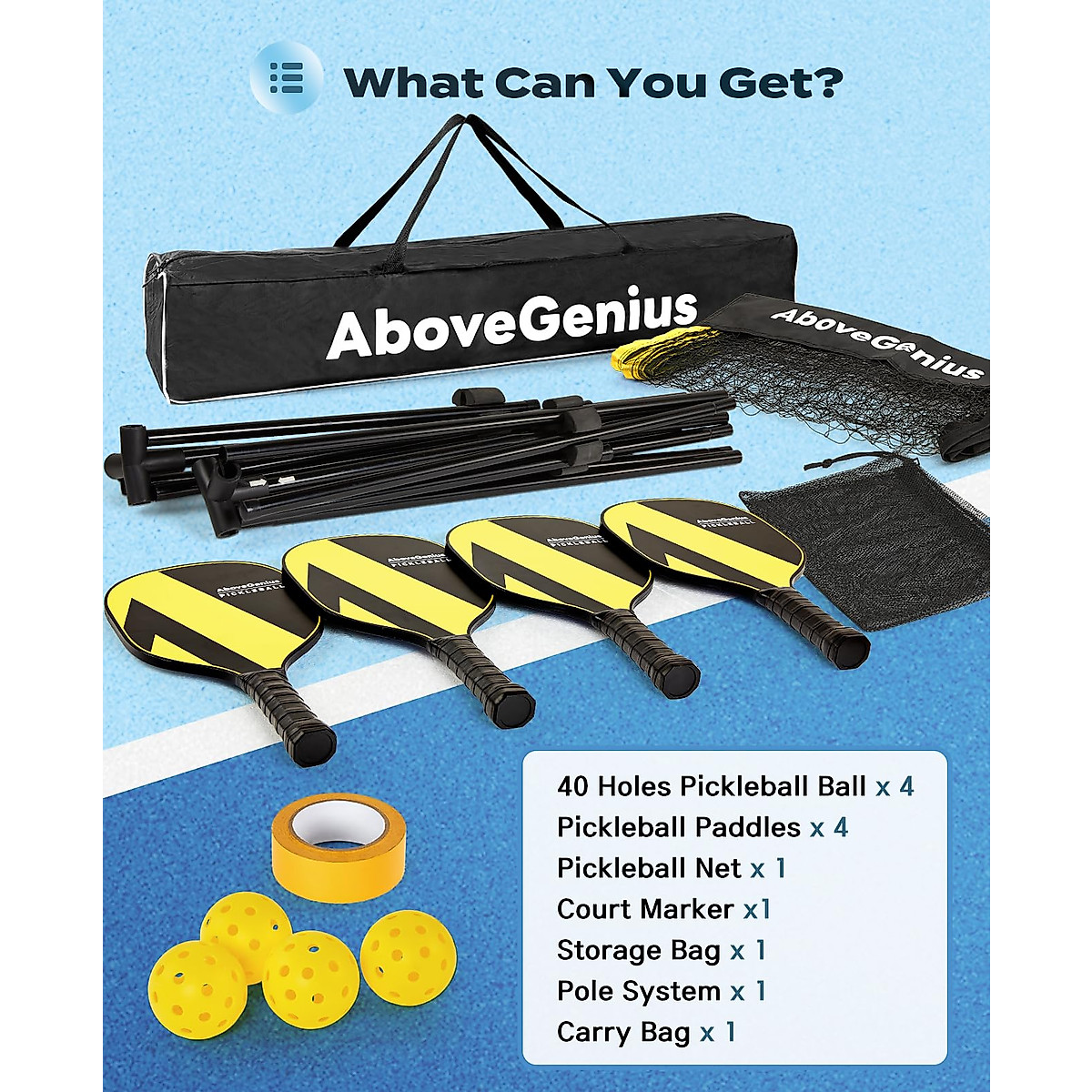 AboveGenius Pickleball Parent-Child Set
