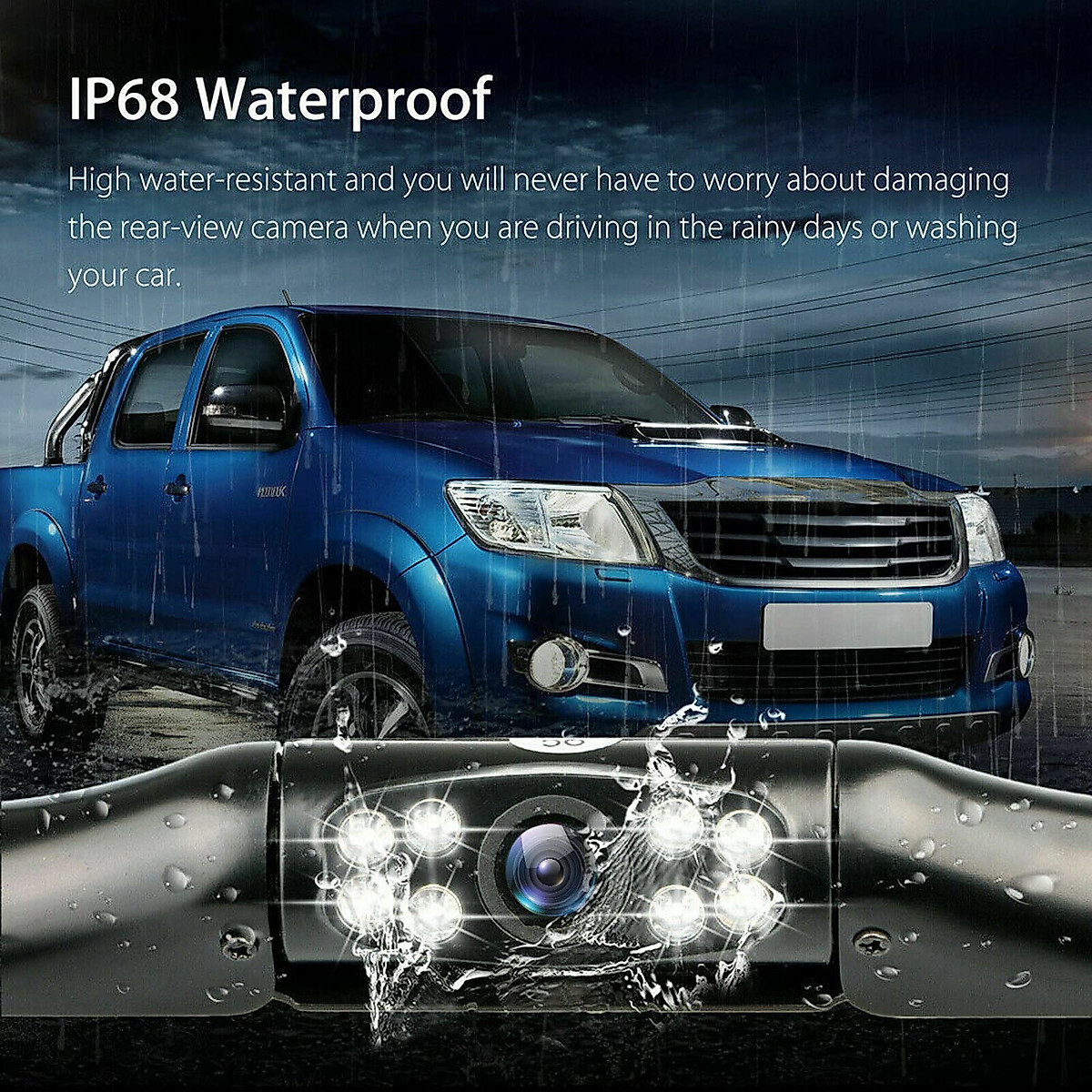 Kairiyard License Plate Backup Camera, Waterproof 170° View Rear View Reverse Camera Night Vision Back up Camera Systems for Cars Trucks Pickup SUVs Trailer