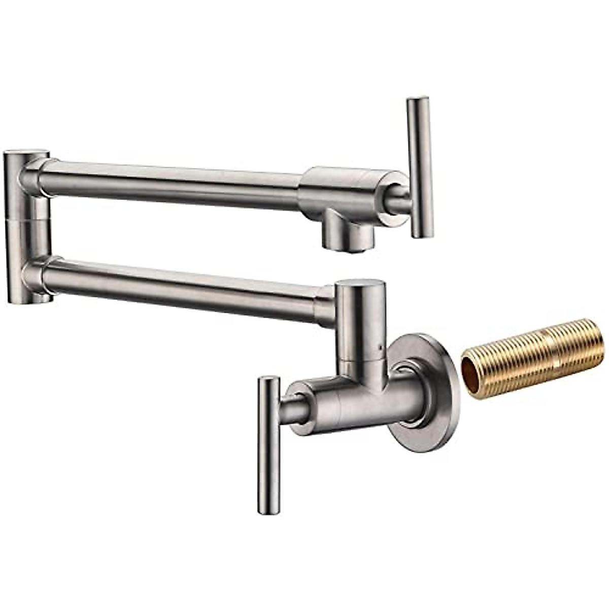 SUMERAIN Pot Filler Faucet Wall Mount,Brushed Nickel Finish and Dual Swing Joints Design