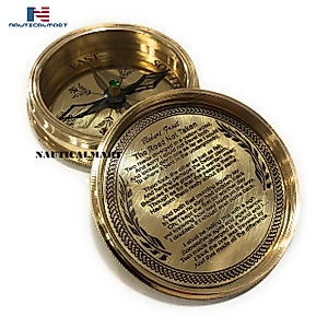 NauticalMart Brass Compass I Carry Your Heart with Me Poem Compass with Mini Compass Combo Gift, Personalized Compass, Groomsmen Gifts, Wedding Gifts, Corporate Gift, Unique Gift